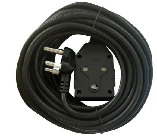EXT LEAD 3M 10AMP DOUBLE BLACK