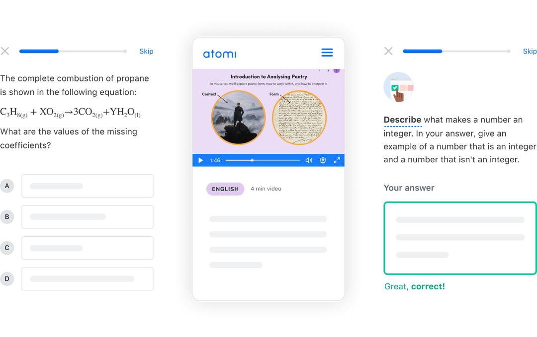 Study platform for high school students | Atomi