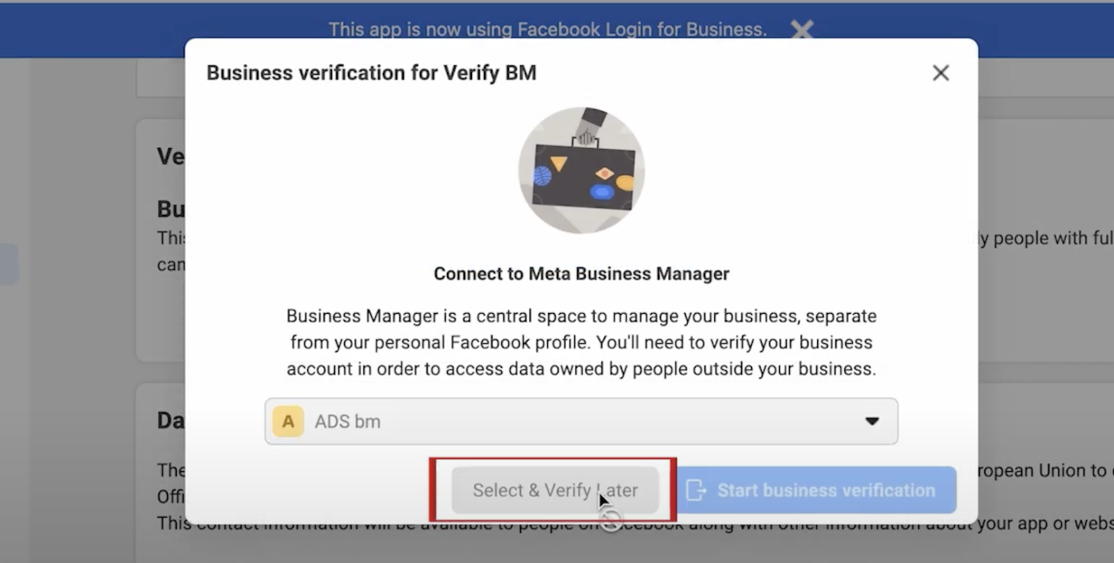 How do I Turn on The Facebook Business Verification Button?