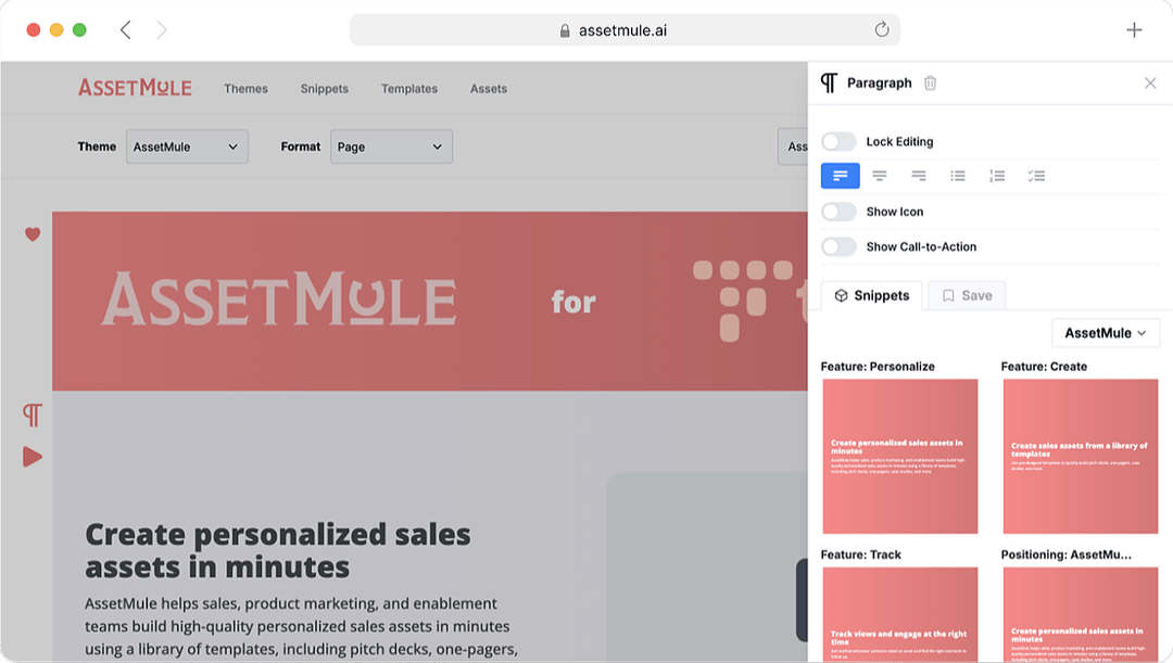 AssetMule | Create interactive sales assets in minutes