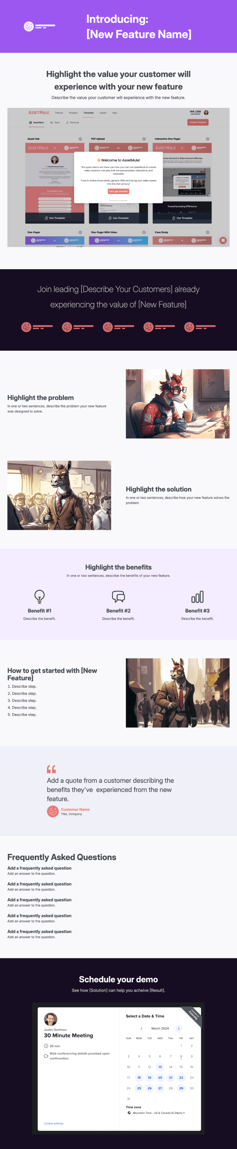 Interactive New Feature One-Pager Template