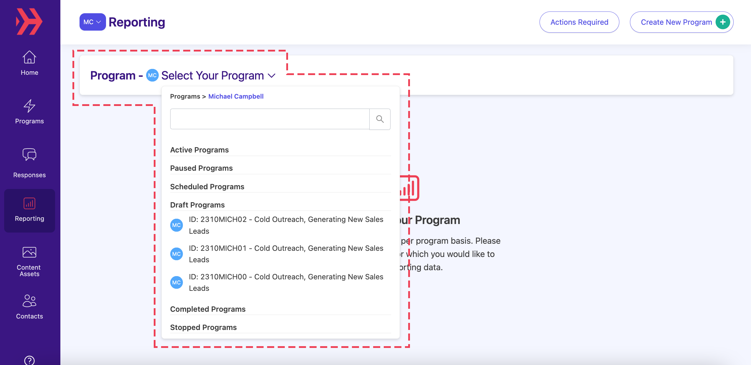 How to access & view Program Reporting