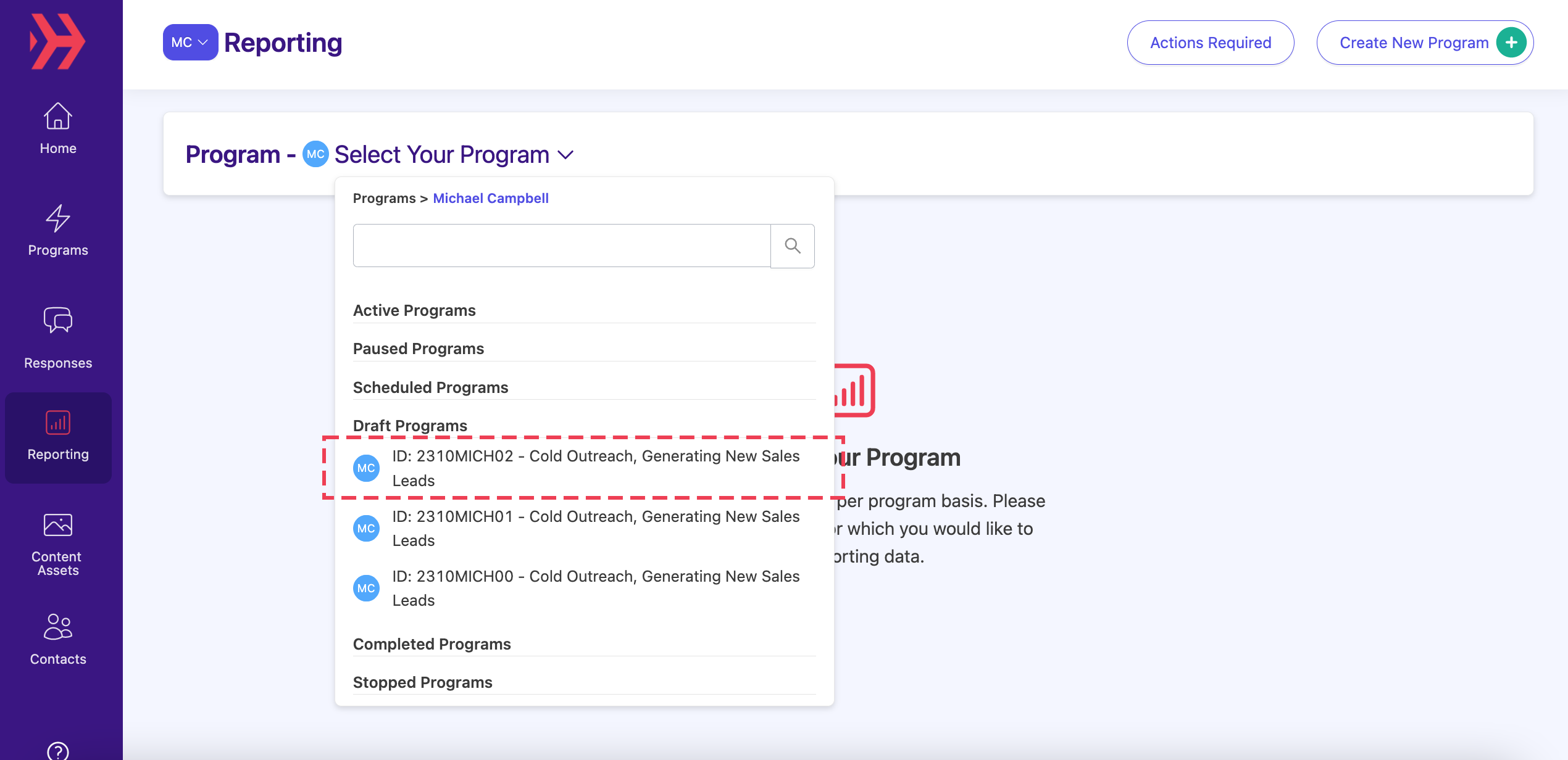 How to access & view Program Reporting
