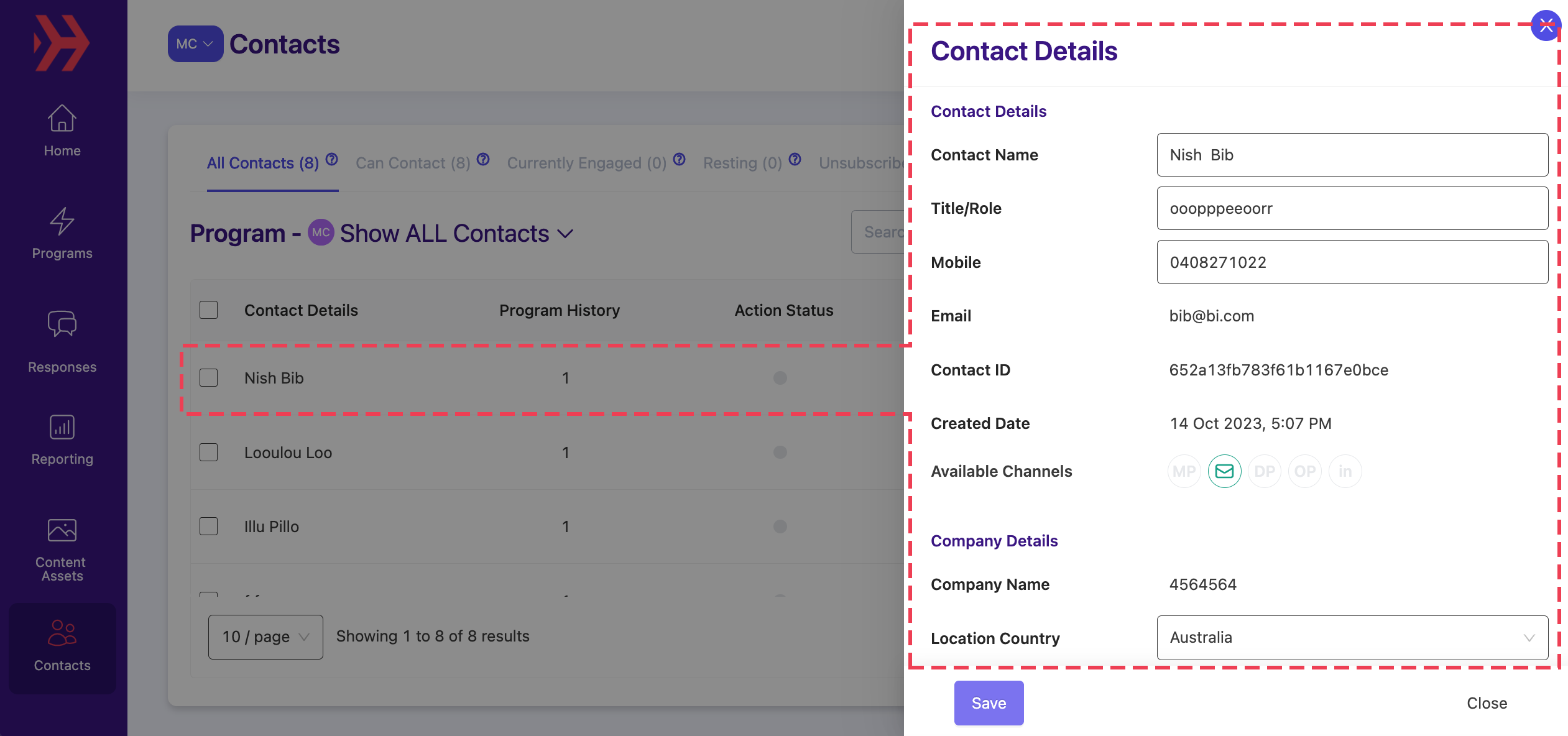 How to edit a Contact Record /Change 'Current Contact Status'