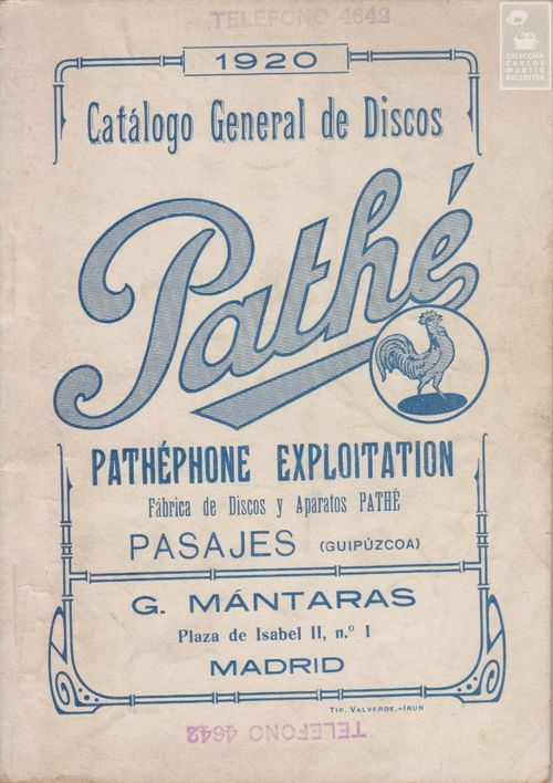 Catálogo de discos-Pathé - CCMB-CD-1243, Pathé 1920 | Catálogos de ...