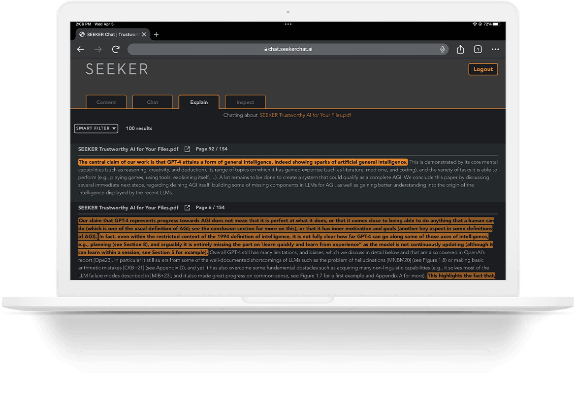 SEEKER - Trustworthy AI For Your Content