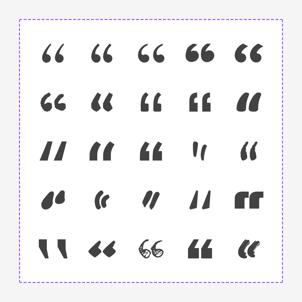 Figma Icon: Quote / Quotations Pack, Data Visual Component | Component ...