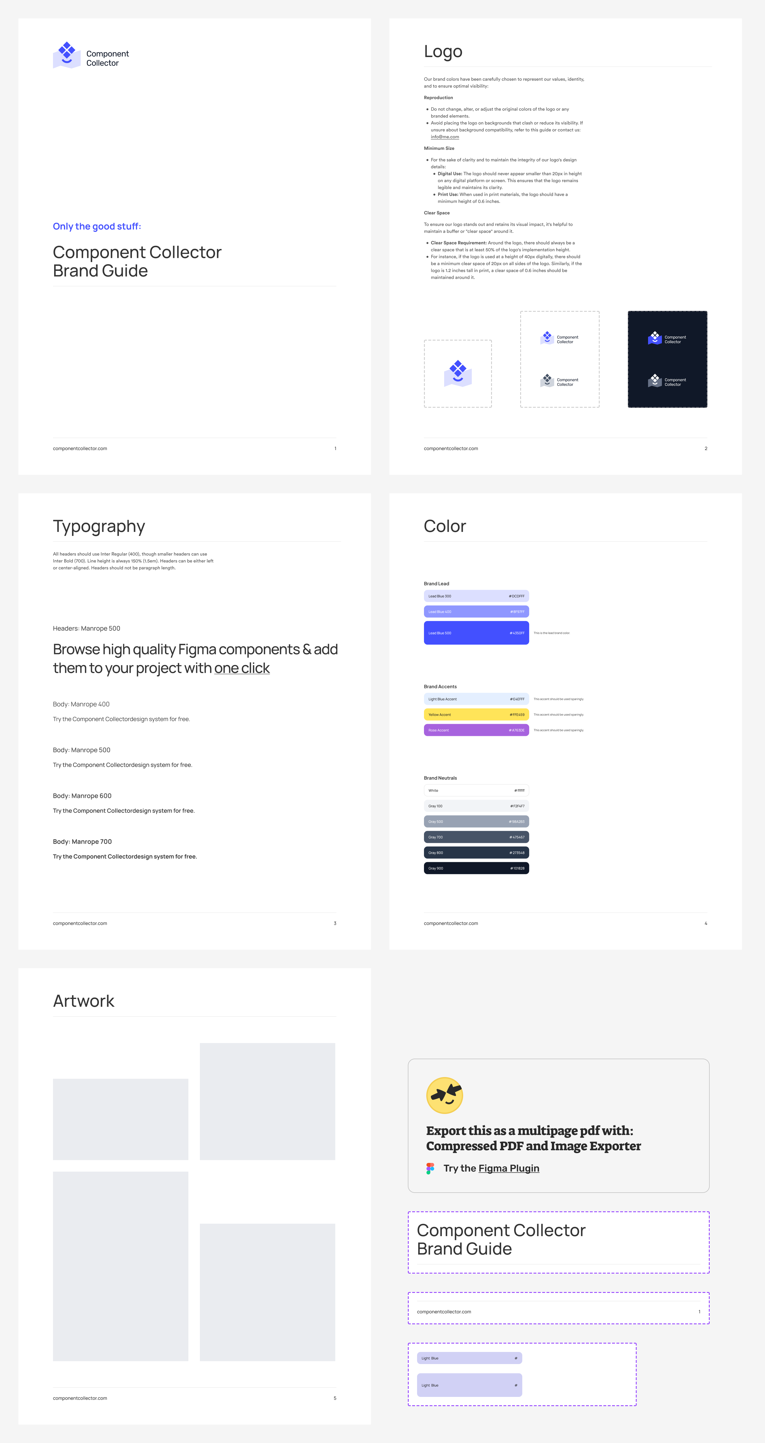 Figma Brand Guidelines Template, Layout Component | Component Collector ...
