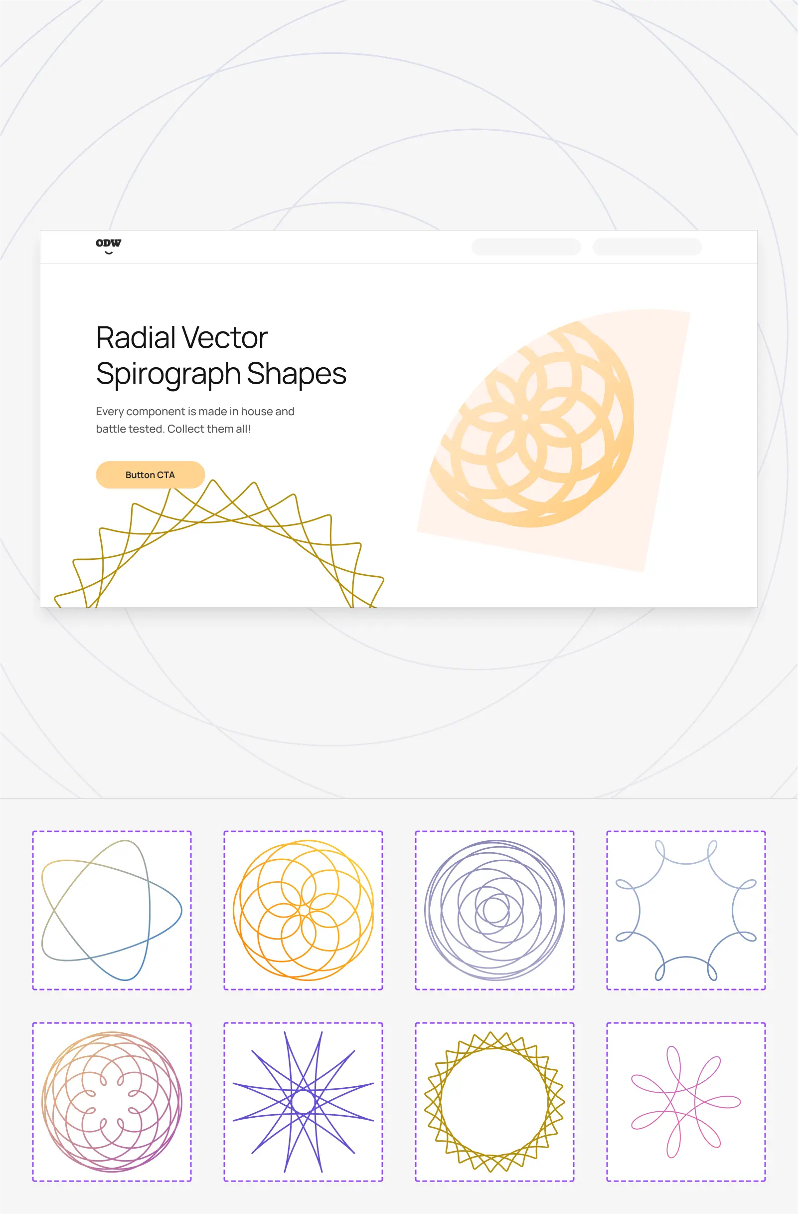 Figma Vector Spirograph Math Shapes, Data Visual Component | Component ...