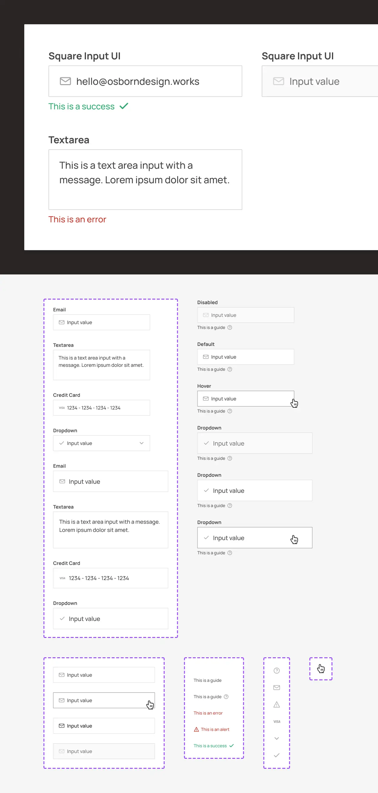 Figma Input: Square Form Fields UI, UI Component | Component Collector ...