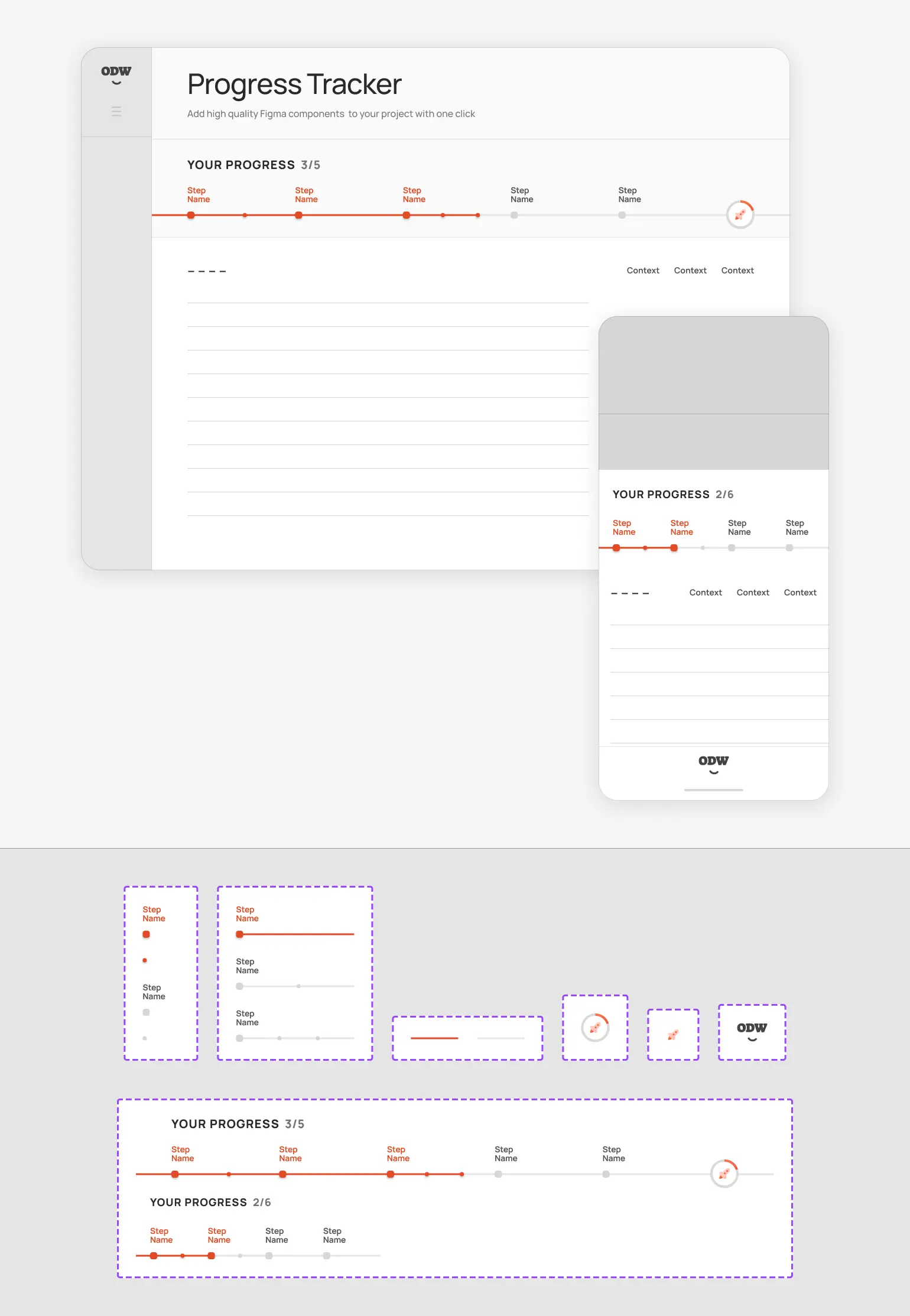 Figma Progress Tracker Timeline, Layout Component | Component Collector ...