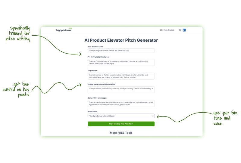 Free AI Product Elevator Pitch Generator: Perfect Your Product's Story ...