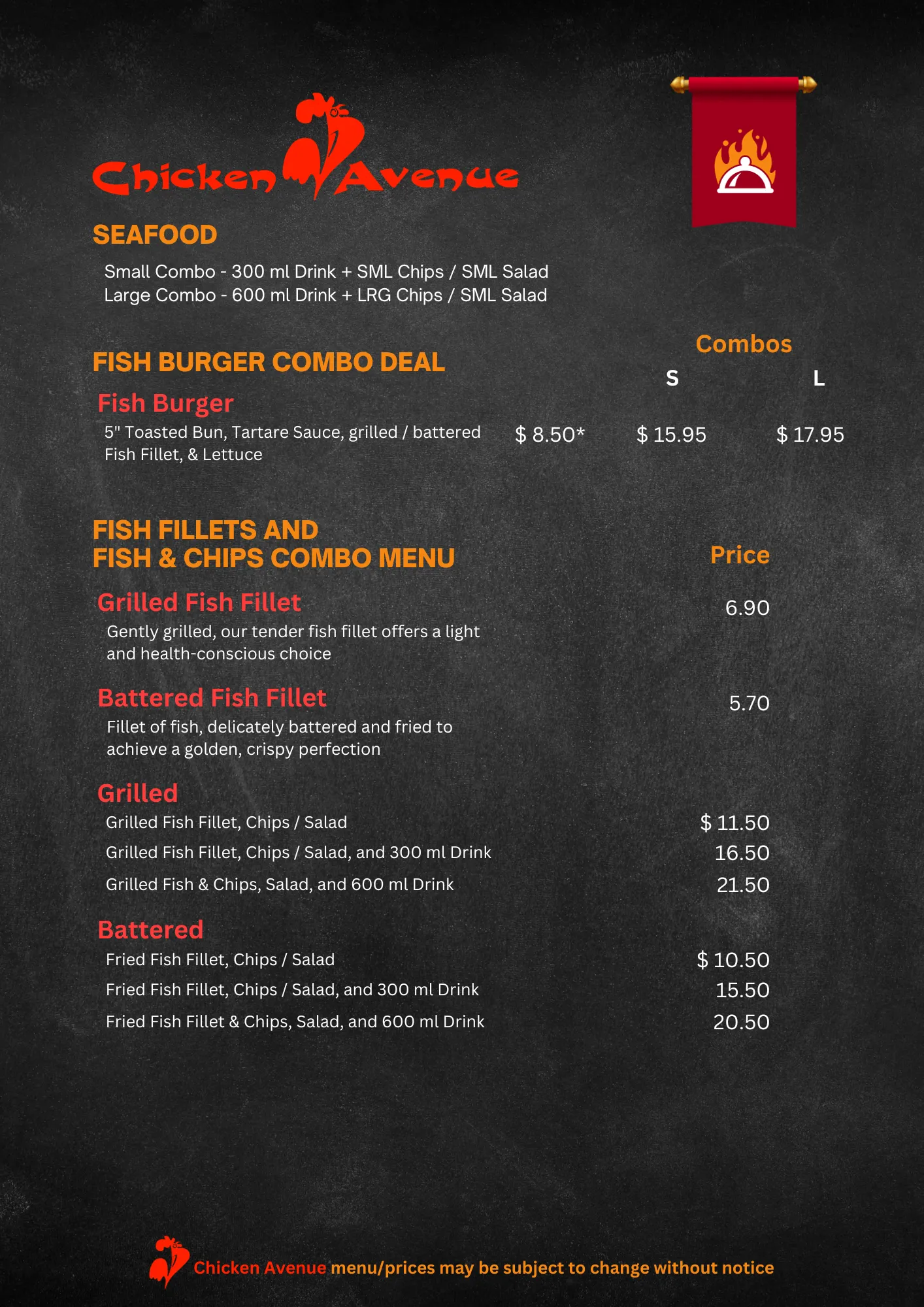 Menu - Delectable Chicken Creations at Chicken Avenue | Carnes Hill ...