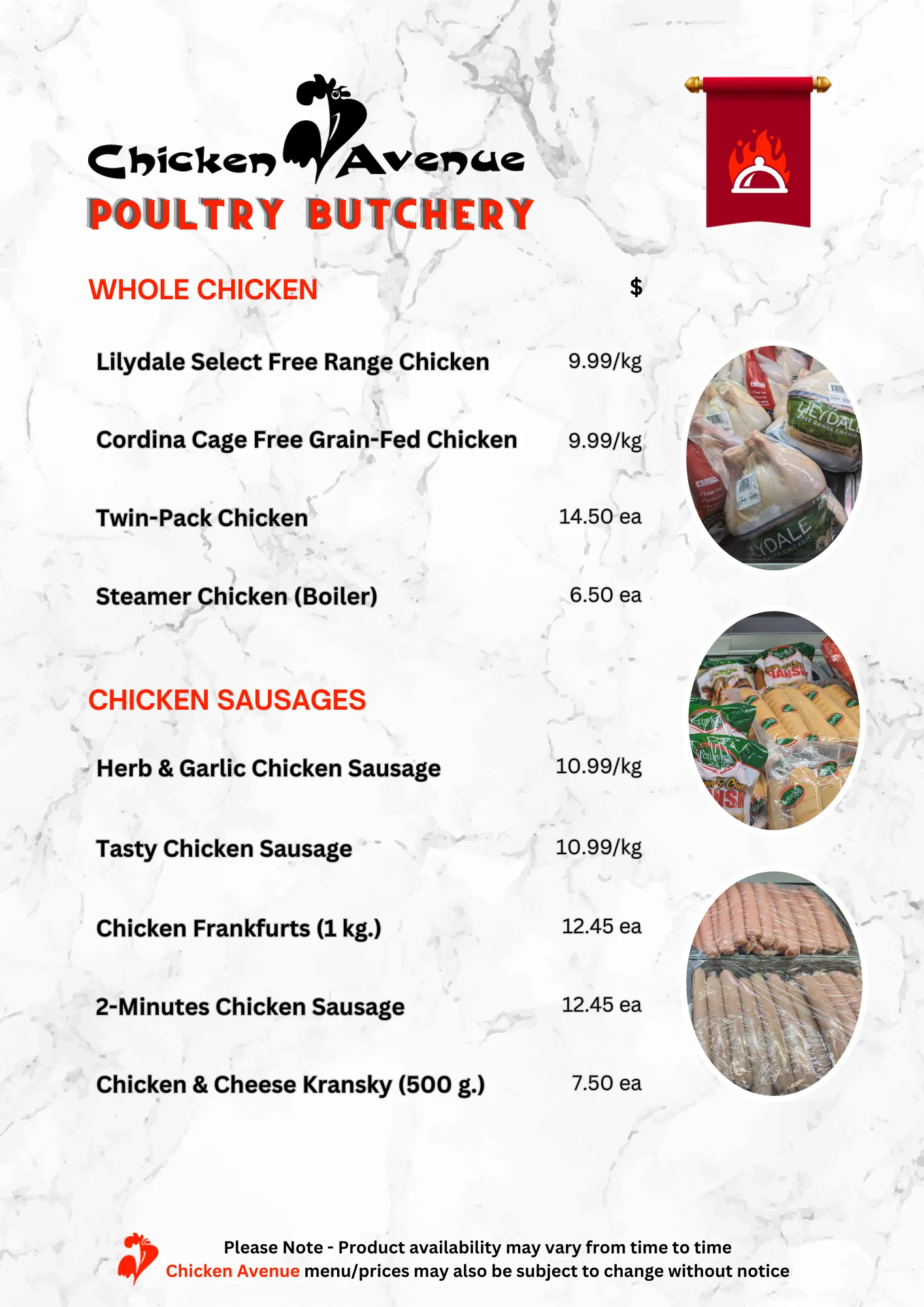 Menu - Delectable Chicken Creations at Chicken Avenue | Carnes Hill ...