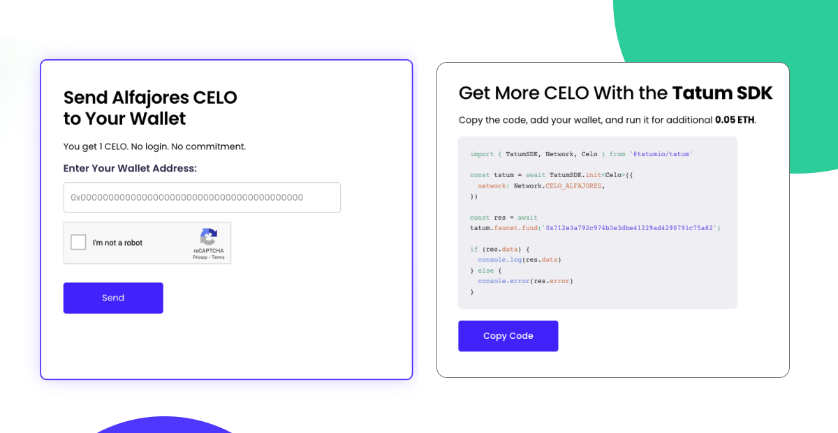 Celo Faucet - Get Testnet CELO