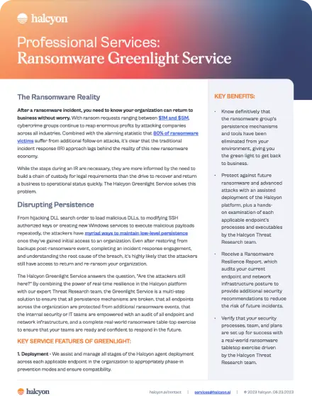 Halcyon Anti Ransomware and Cyber Resilience Platform