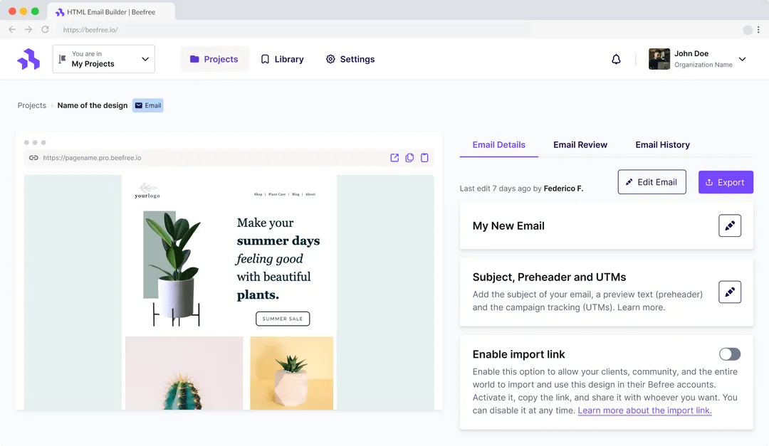 HTML Email Builder | Beefree