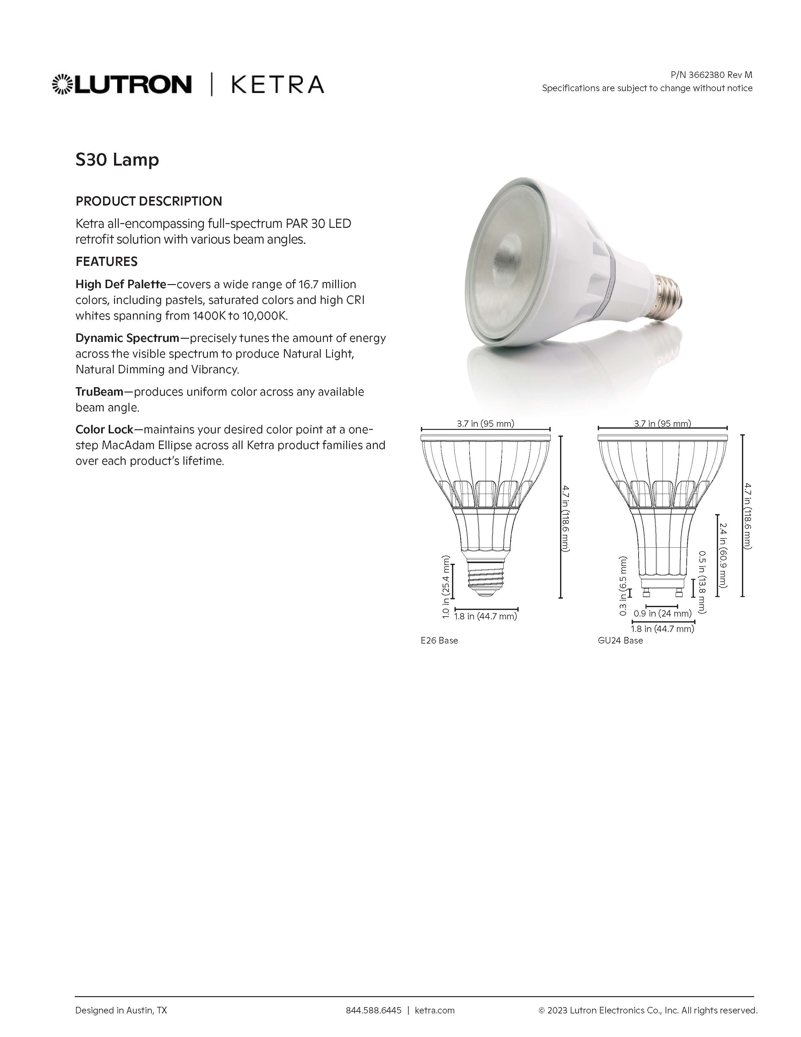 Lutron Ketra S30 Par Lamp