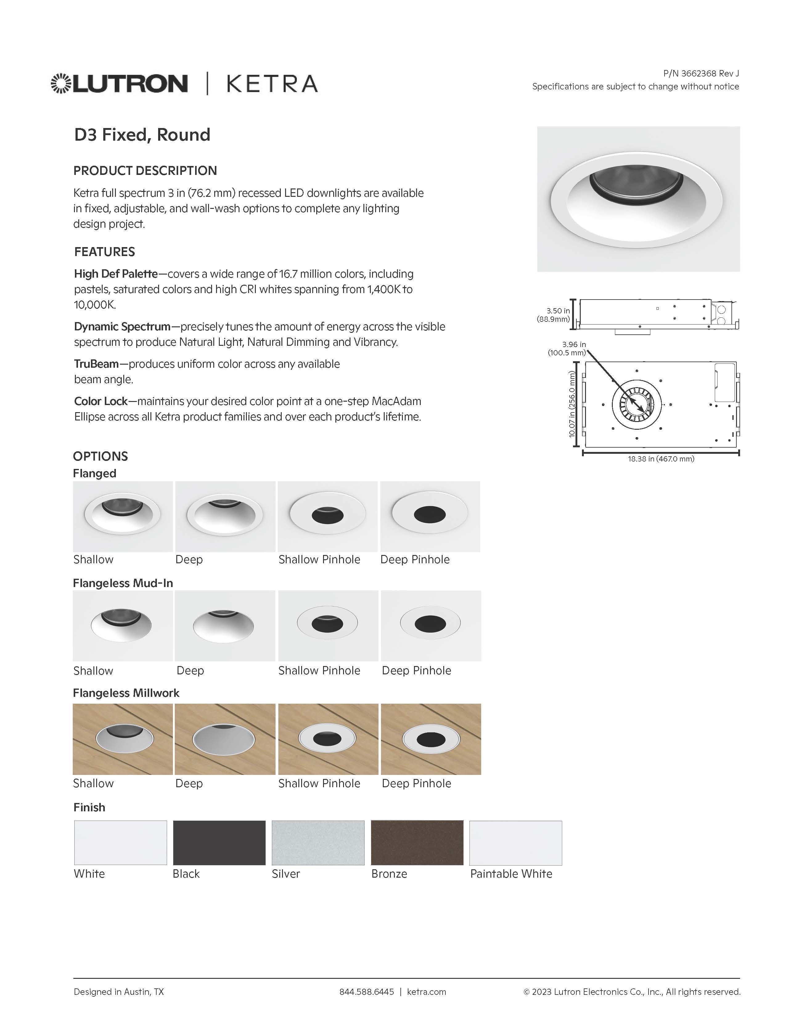 Lutron Ketra D3 Fixed Round