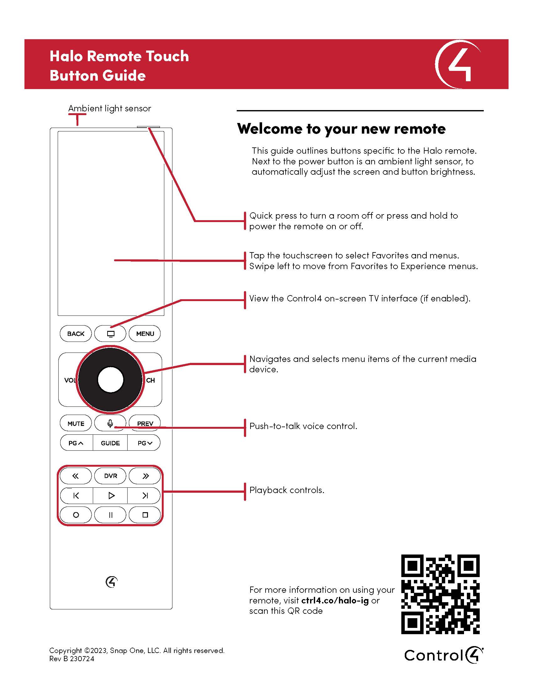 Quick Start Guide: Halo Touch Remote