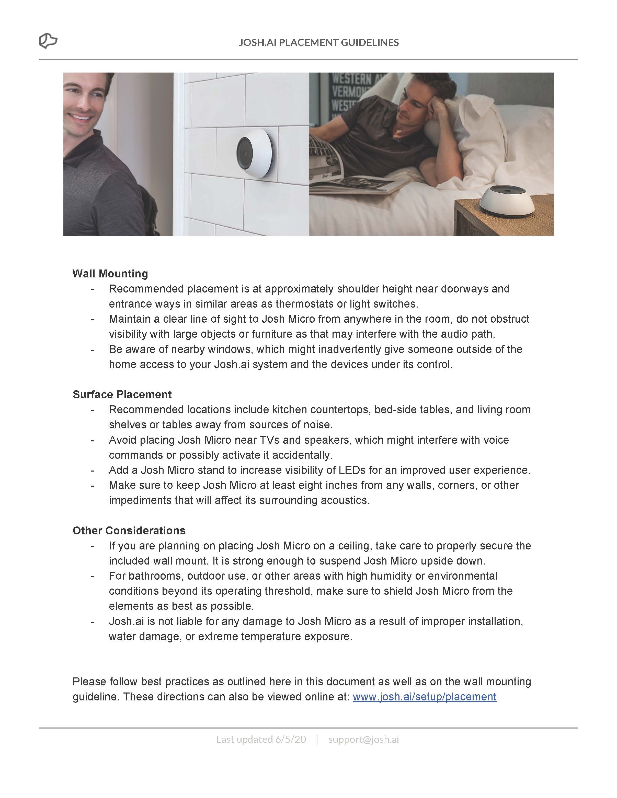 Josh Micro Postioning Guidelines