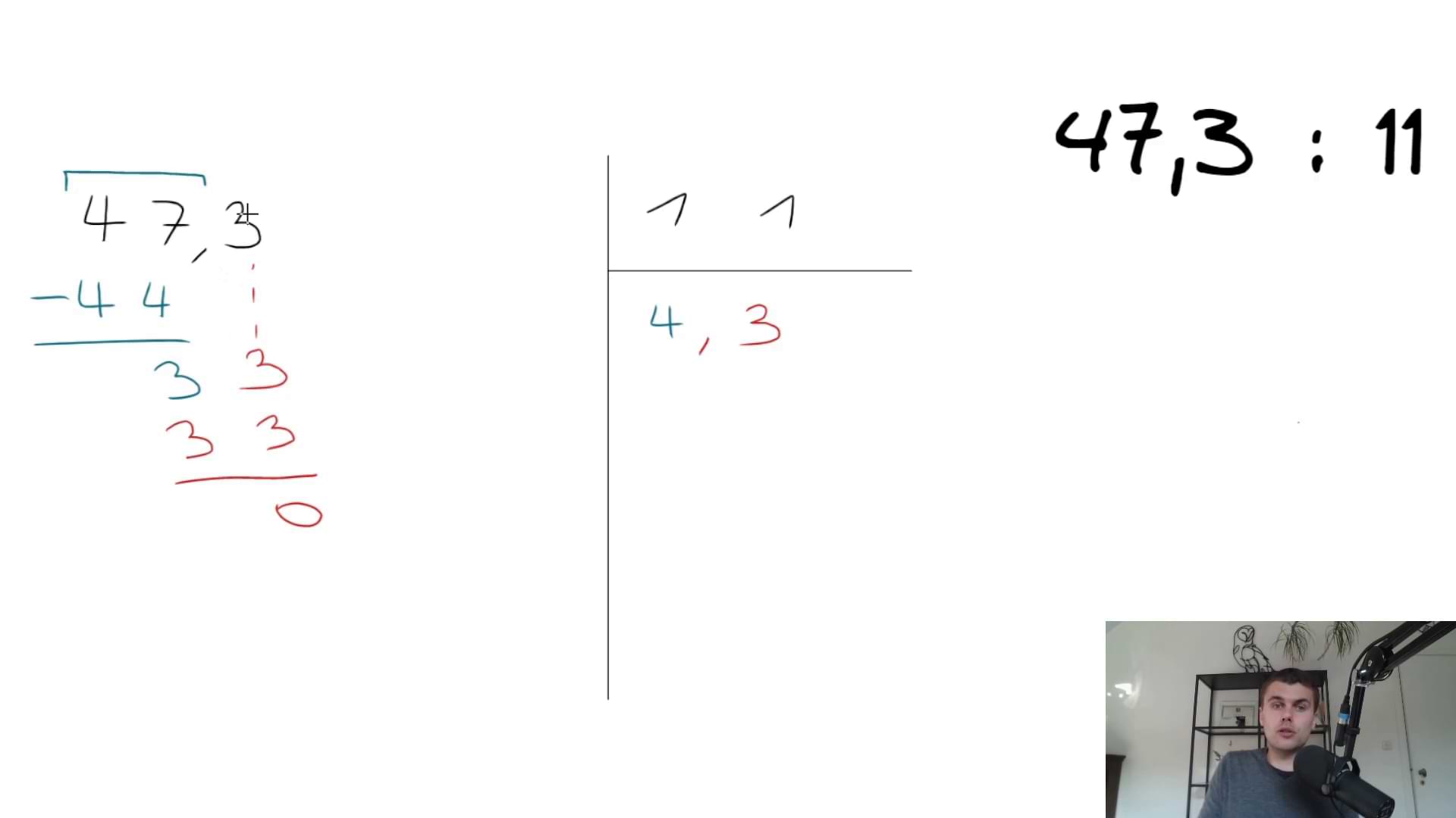 Division écrite avec des nombres décimaux