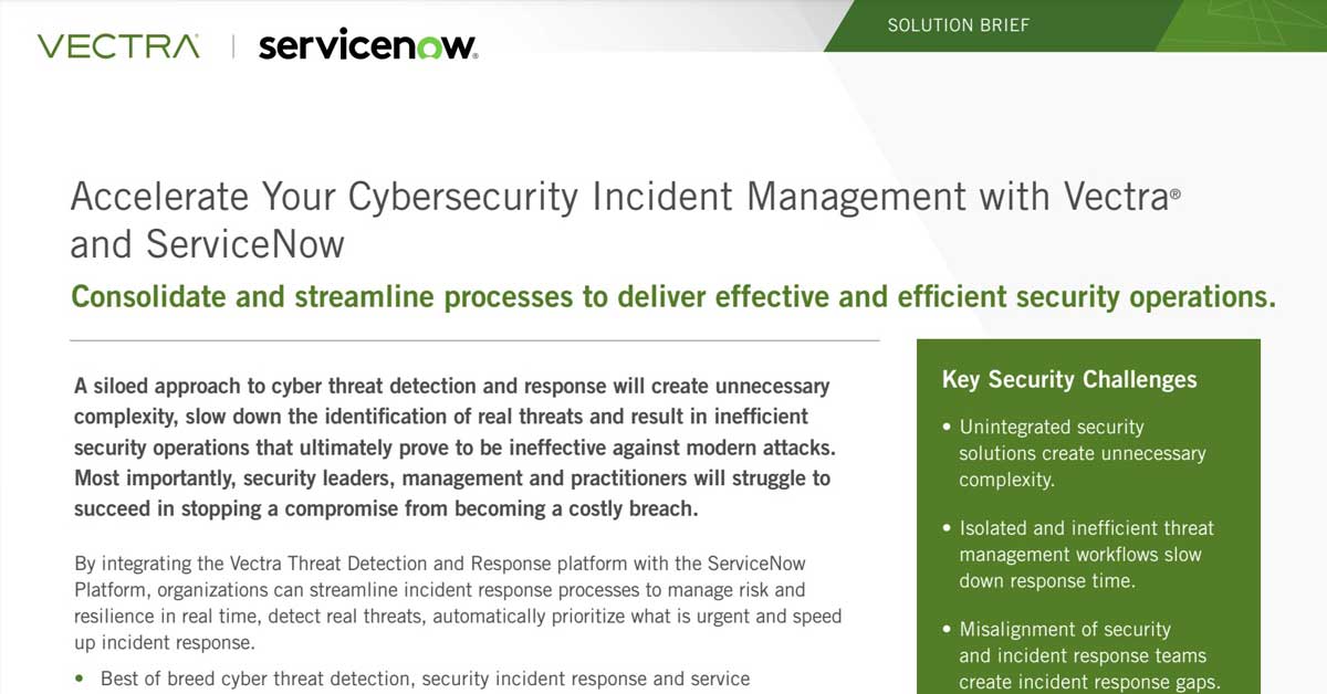 Accelerate Your Cybersecurity Incident Management with Vectra® and ...