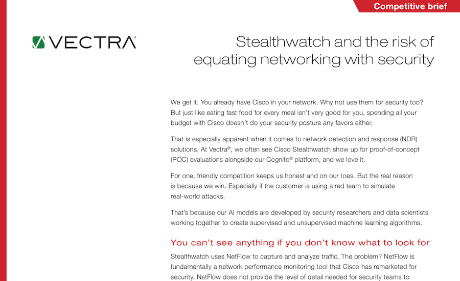Stealthwatch & the Risk of Equating Networking with Security