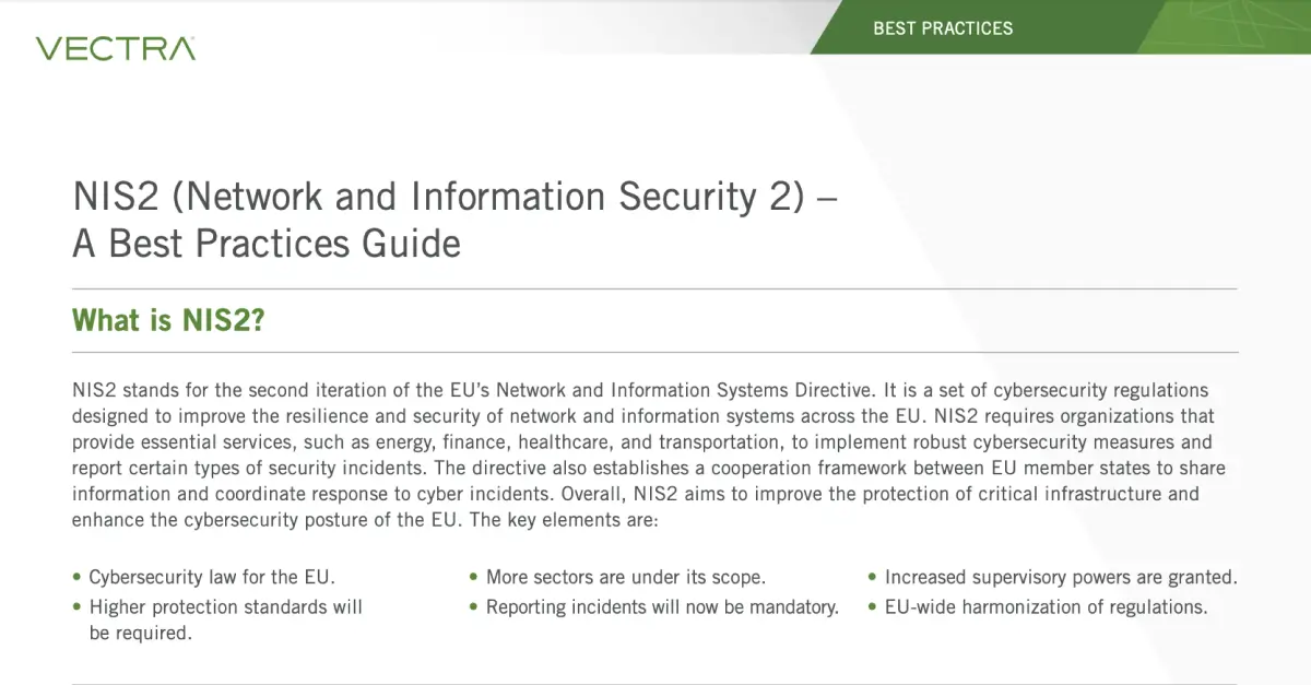 NIS2 (Network and Information Security 2) – A Best Practices Guide