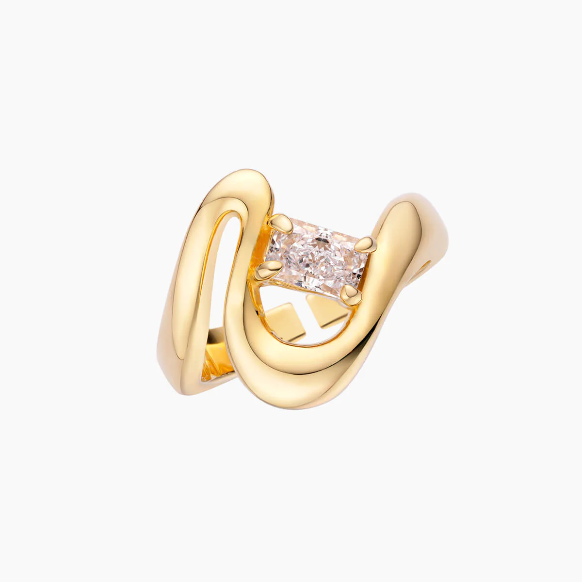 Wave Design Ring Radiant Diamond - Bravo Jewellers