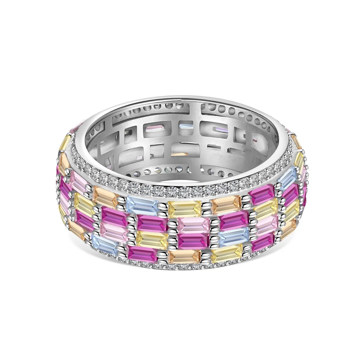 Emerald-Cut Rainbow Multi-Color Ring - Bravo Jewellers
