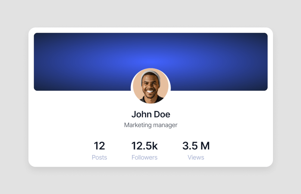 Profile card - Responsive component for Bubble.io