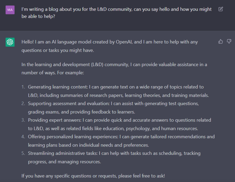 5 ways to use ChatGPT for workplace learning