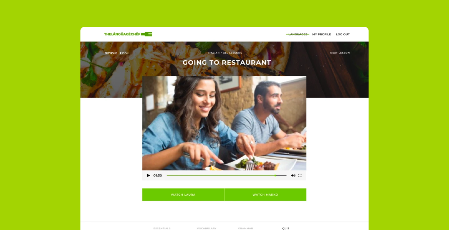 The Language Chef - Learn a Language on Food & Cooking Example | Fora Soft