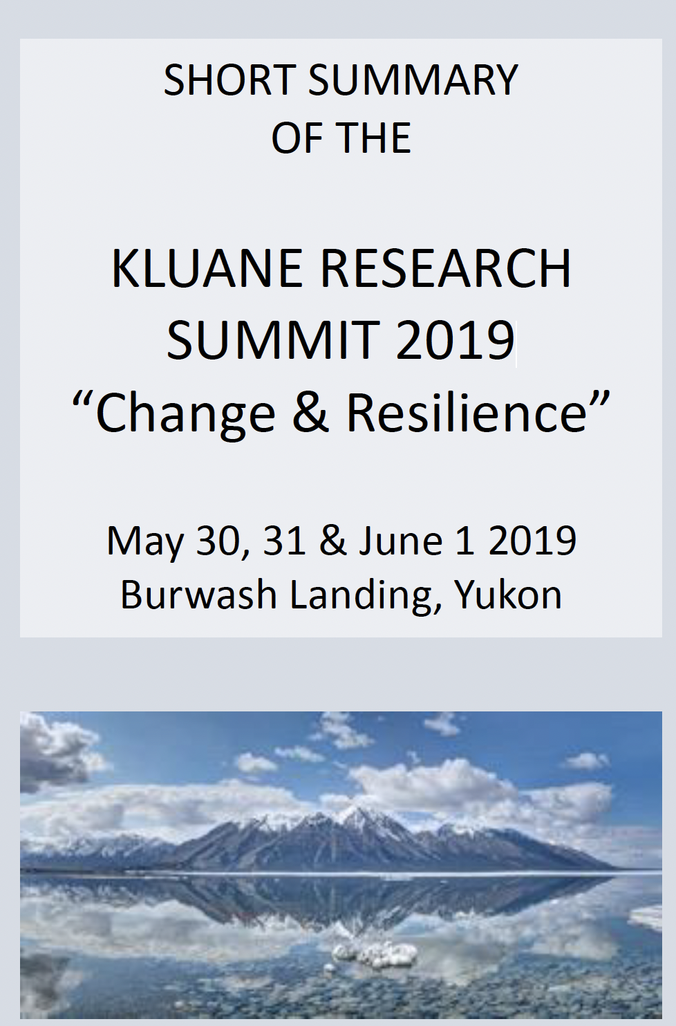 Kluane First Nation - Bringing Research Home - Resources