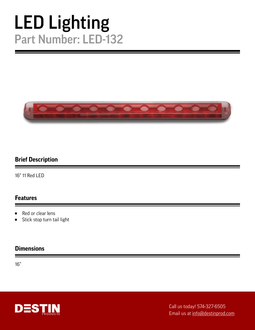 RV Supply Product LED-132 | Destin Products