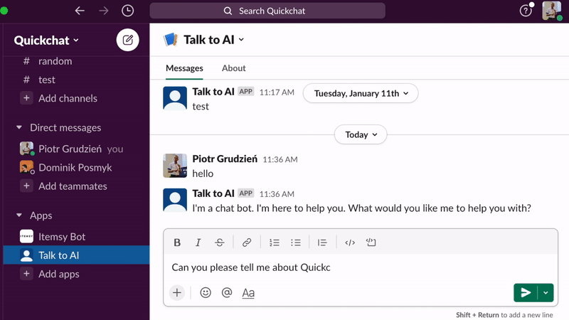 How To Build an AI Chat Bot on Slack