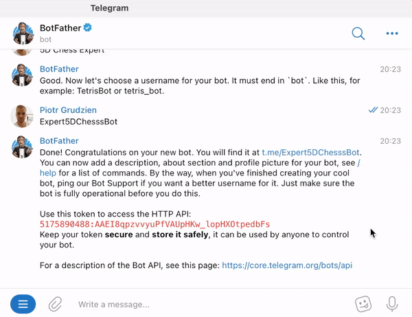 How to build an AI Chat Bot on Telegram - a story in 2 GIFs