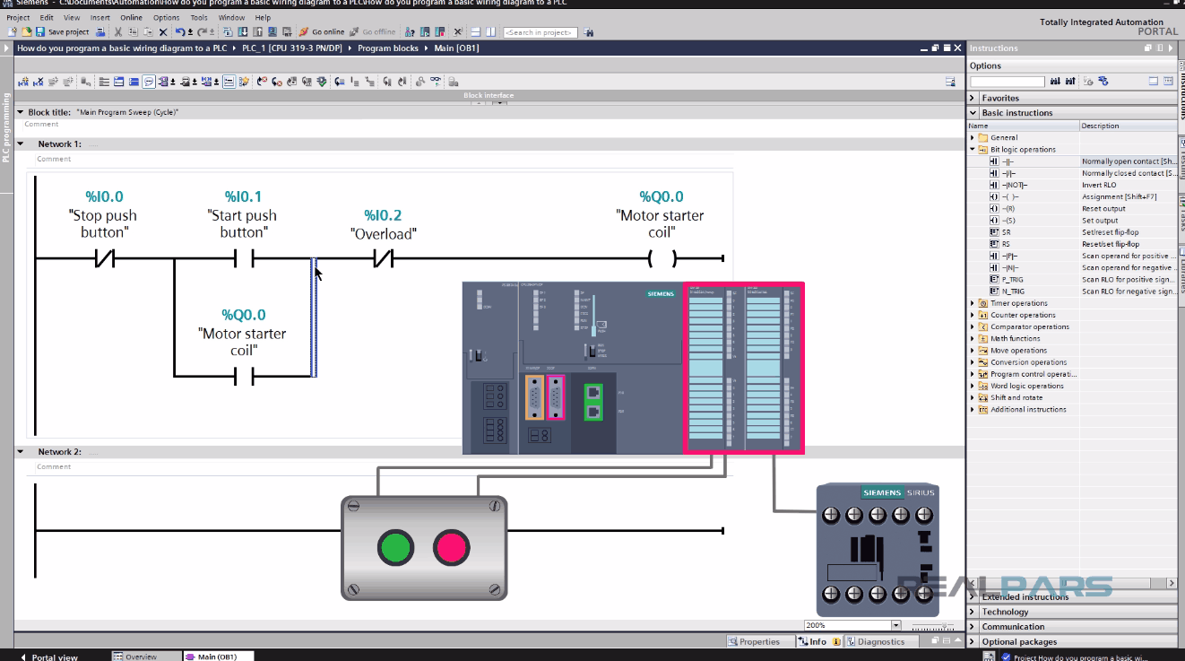 How to Convert a Basic Wiring Diagram to a PLC Program - RealPars