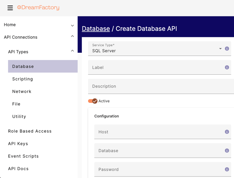 DreamFactory Instant API Builder