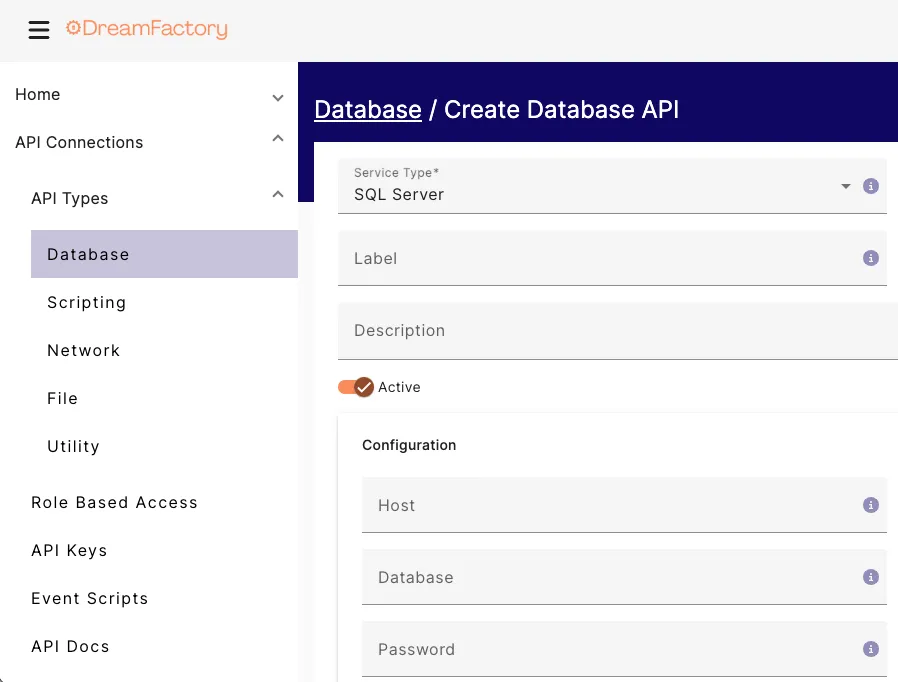 DreamFactory Instant API Builder