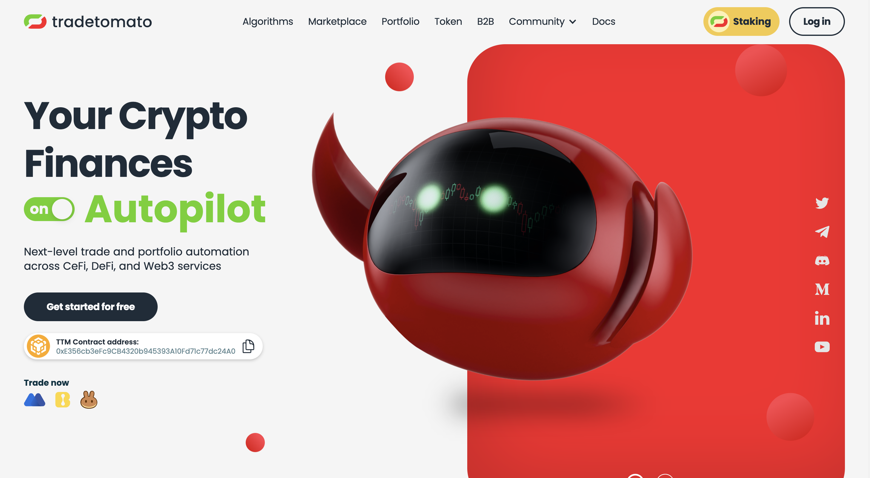 Tradetomato - Your Crypto Finances on Autopilot
