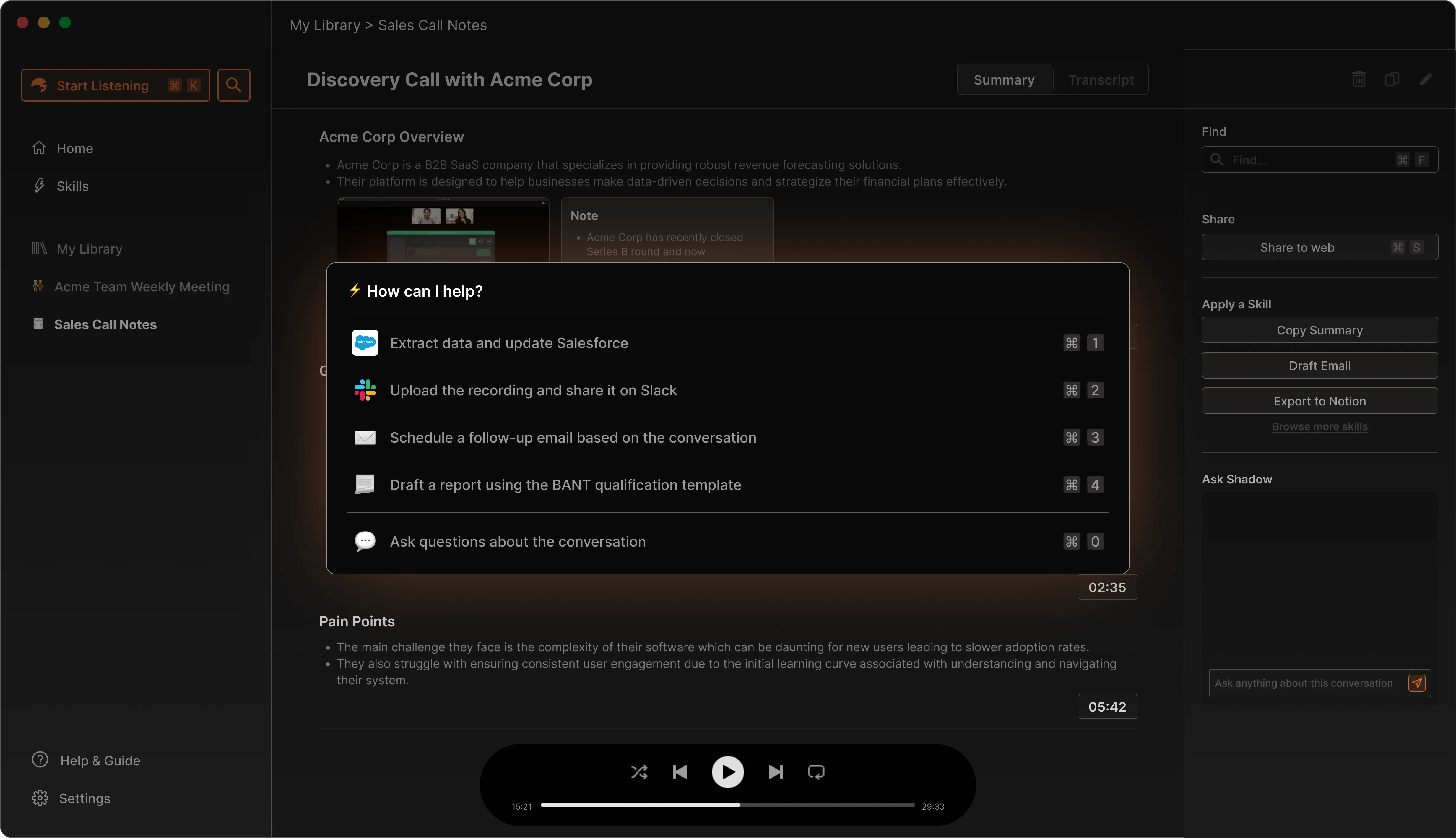 Shadow - Autopilot for Post Meeting Tasks