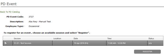 How to Register and Create an Absence for a PD Session