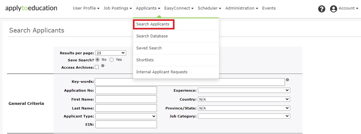 Searching for Internal Applicants