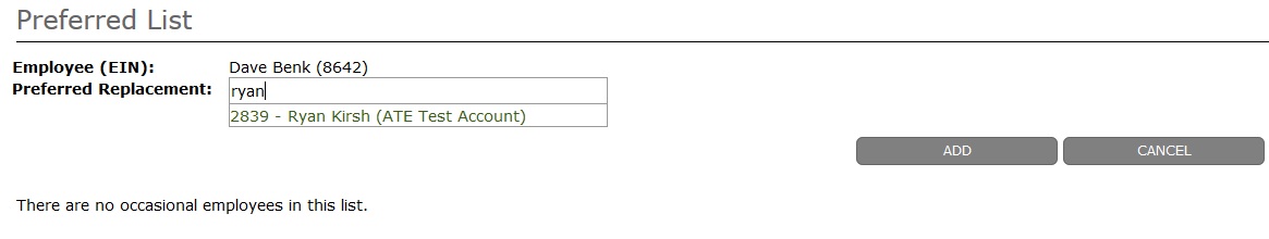 Preferred List By Employee