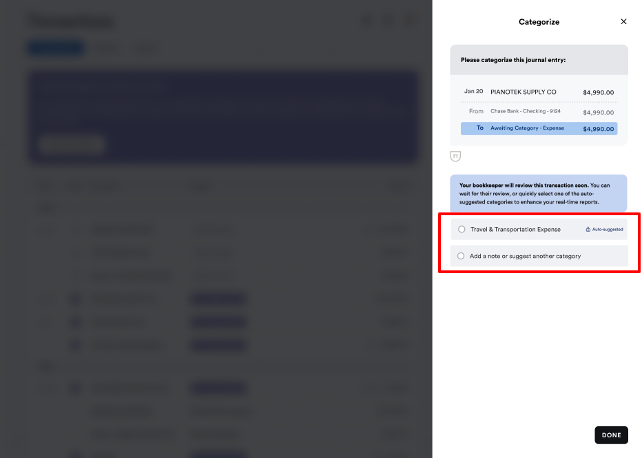Categorizing Transactions - Bench Help Center