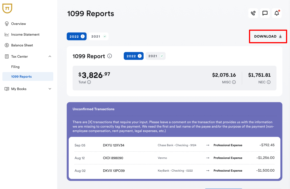Financial Reports - Bench Help Center