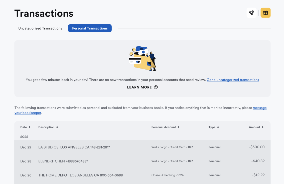 How to Use our Personal to Business Crossover Feature - Bench Help Center