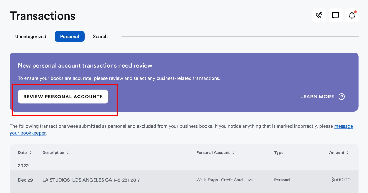 How to Use our Personal to Business Crossover Feature - Bench Help Center